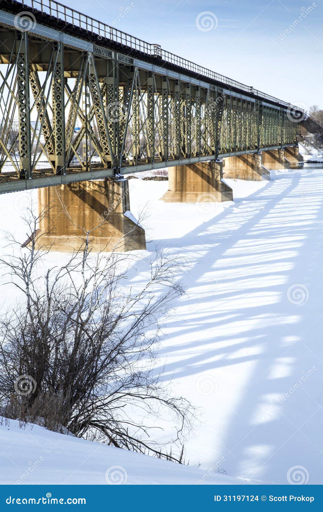 Train Bridge in Winter stock photo. Image of cold, blue - 31197124