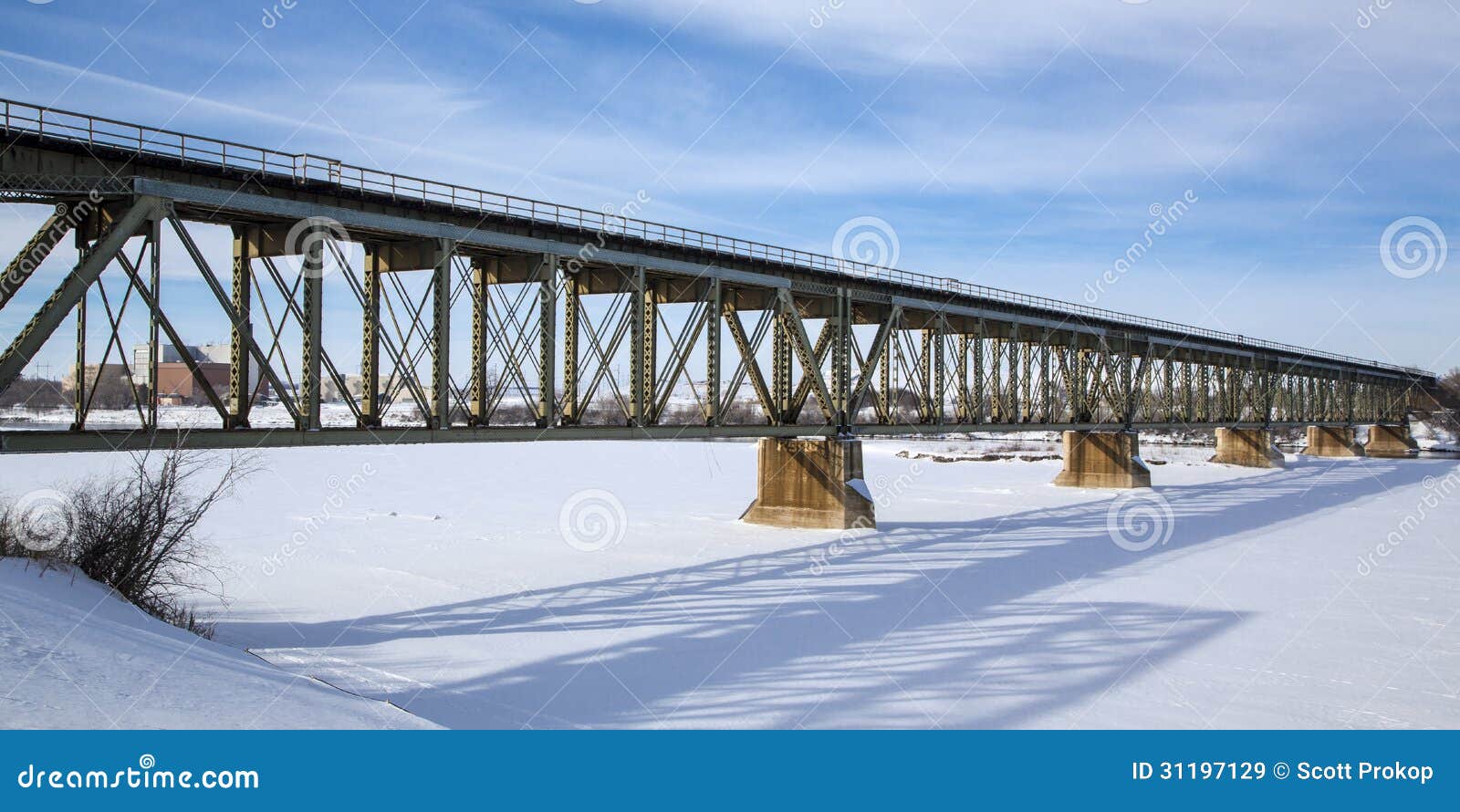 Train Bridge in Winter stock image. Image of snow, construction - 31197129