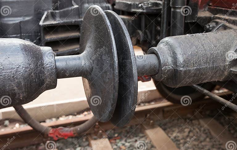 Train car coupler joint stock photo. Image of power, shipment - 34457044