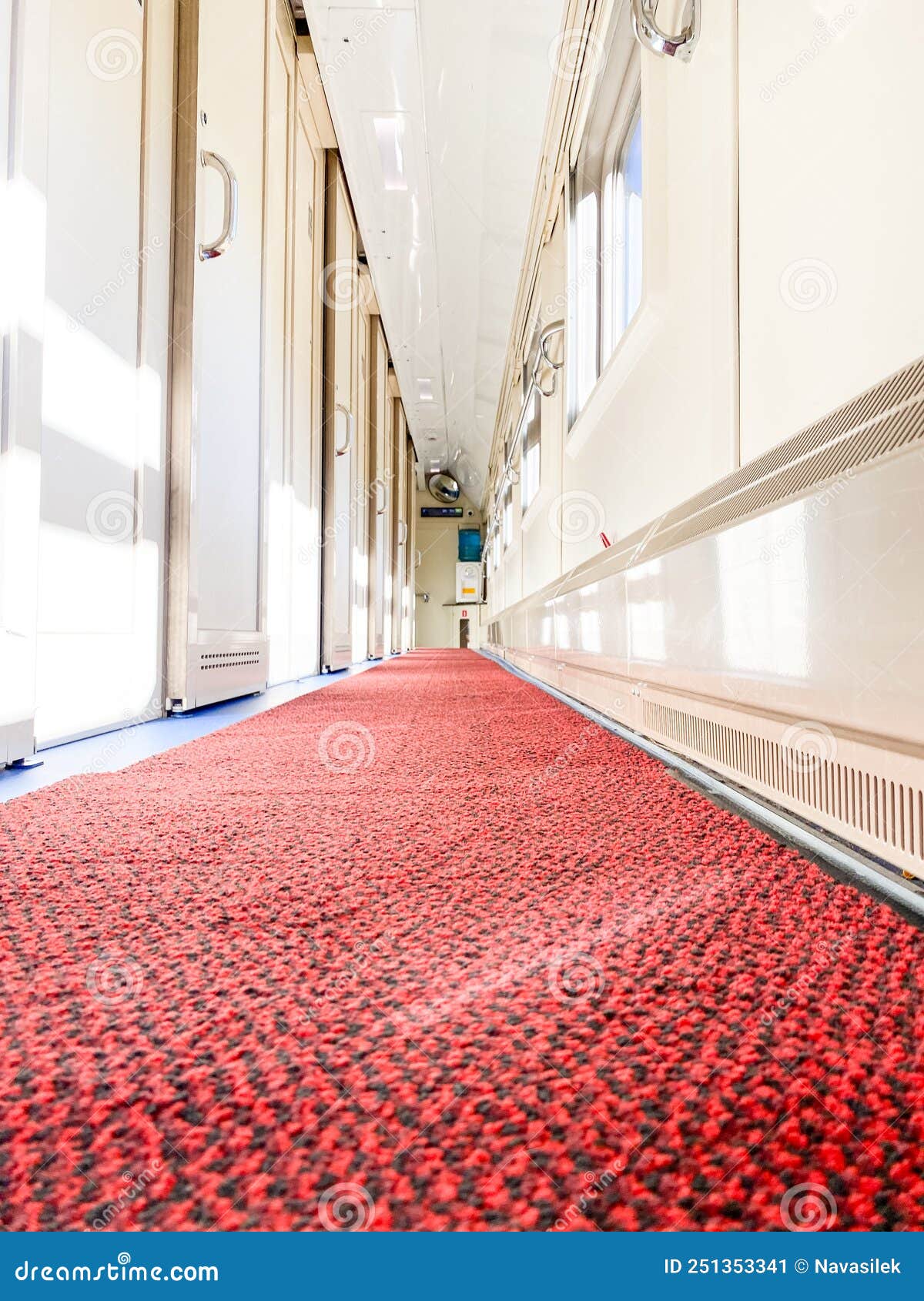 Train Car Inside, Corridor, Compartment Doors Stock Image - Image of ...