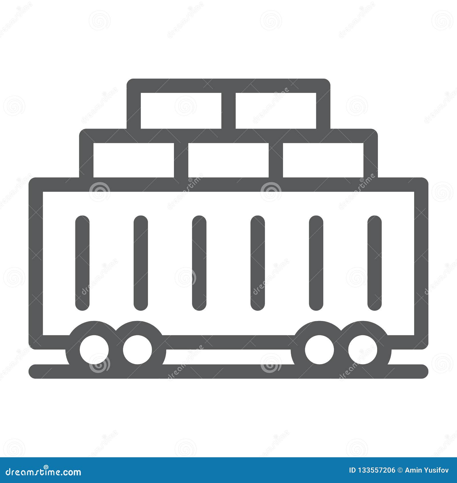 Cargo Line Icons Collection. Shipment, Freighter, Container, Bulk ...
