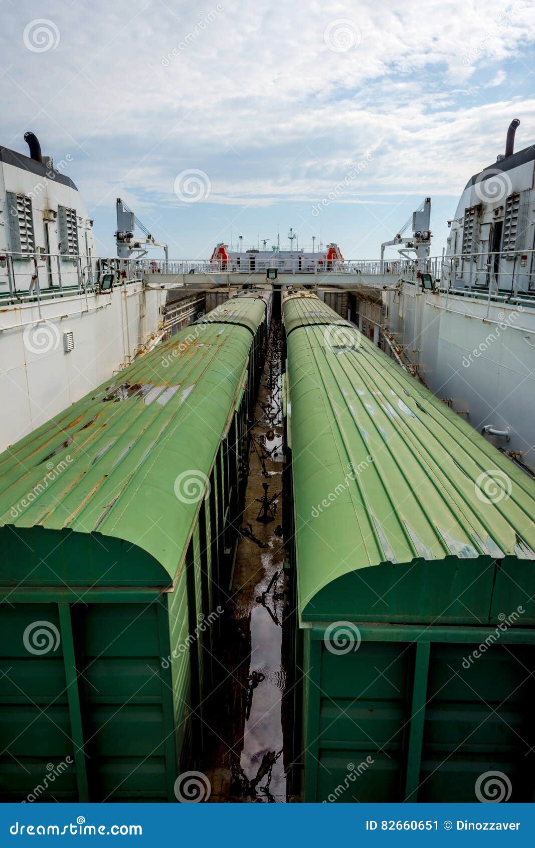 Train on the cargo vessel stock image. Image of plane - 82660651
