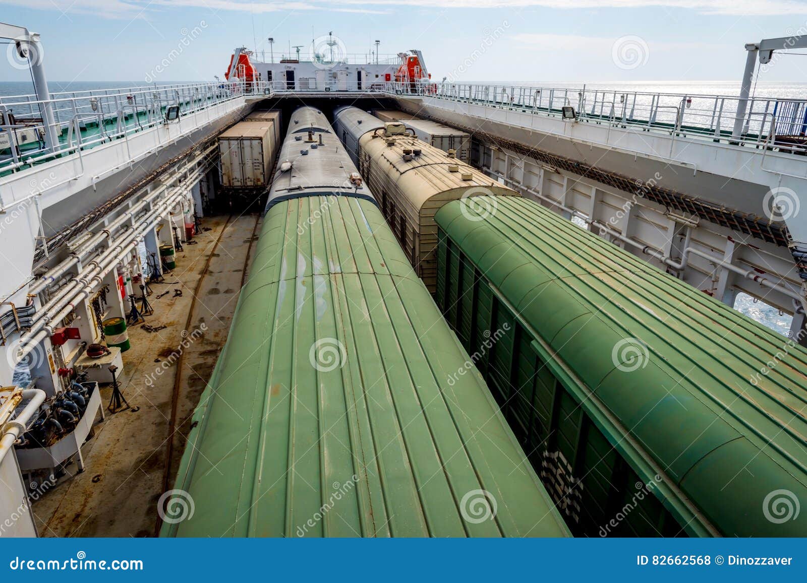 Train on the cargo vessel stock photo. Image of blue - 82662568