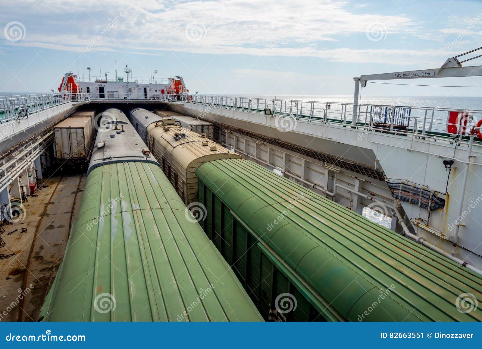 Train on the cargo vessel stock image. Image of diesel - 82663551