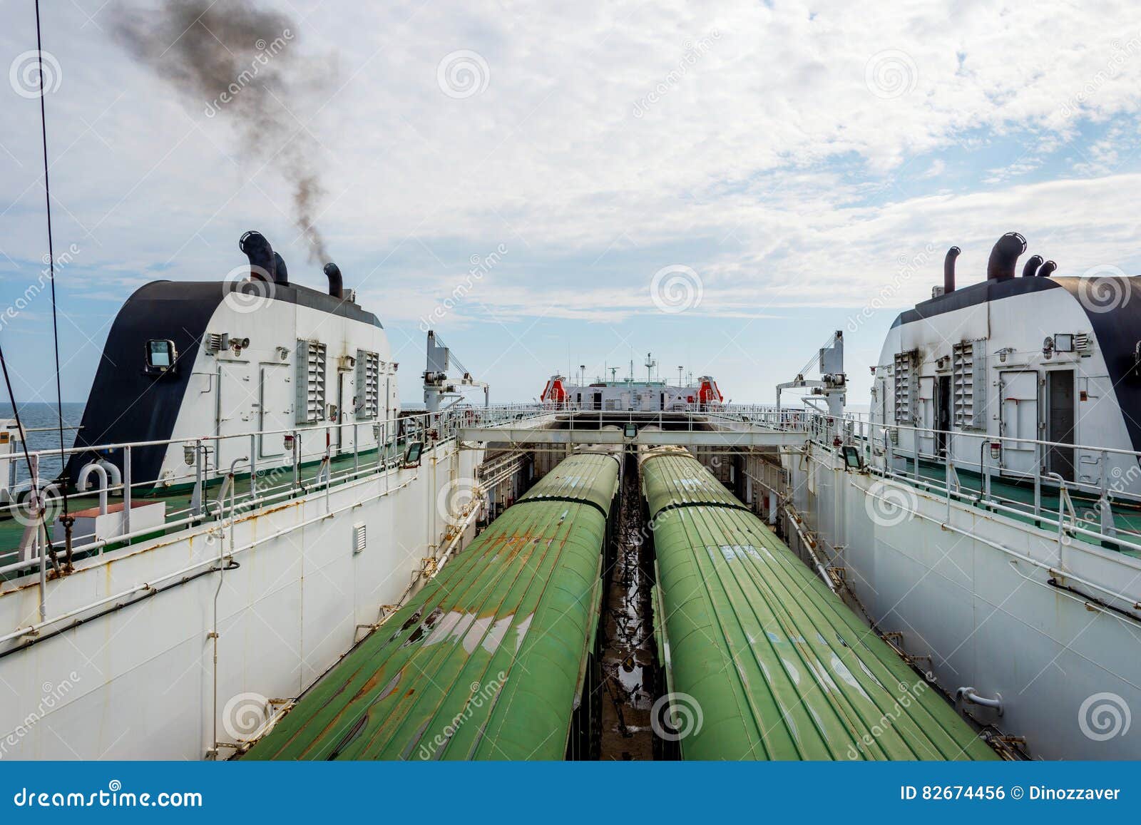 Train on the cargo vessel stock photo. Image of boat - 82674456