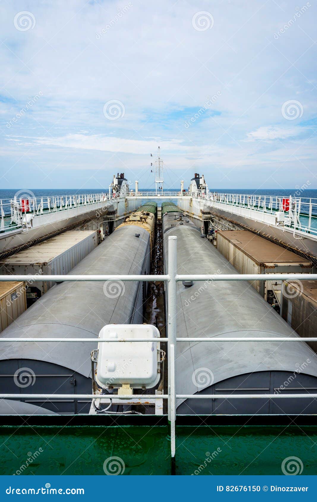 Train on the cargo vessel stock photo. Image of heavy - 82676150