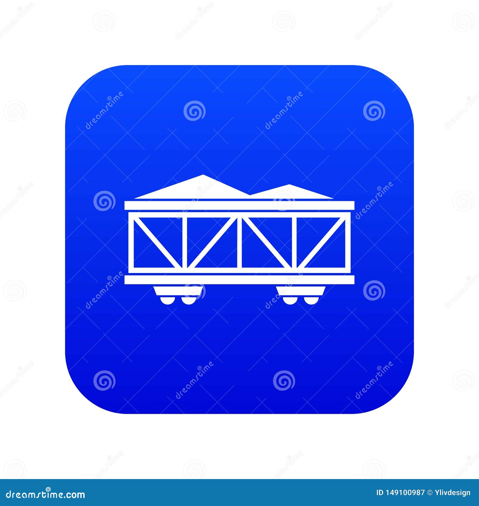 Train Cargo Wagon Icon Digital Blue Stock Vector - Illustration of ...