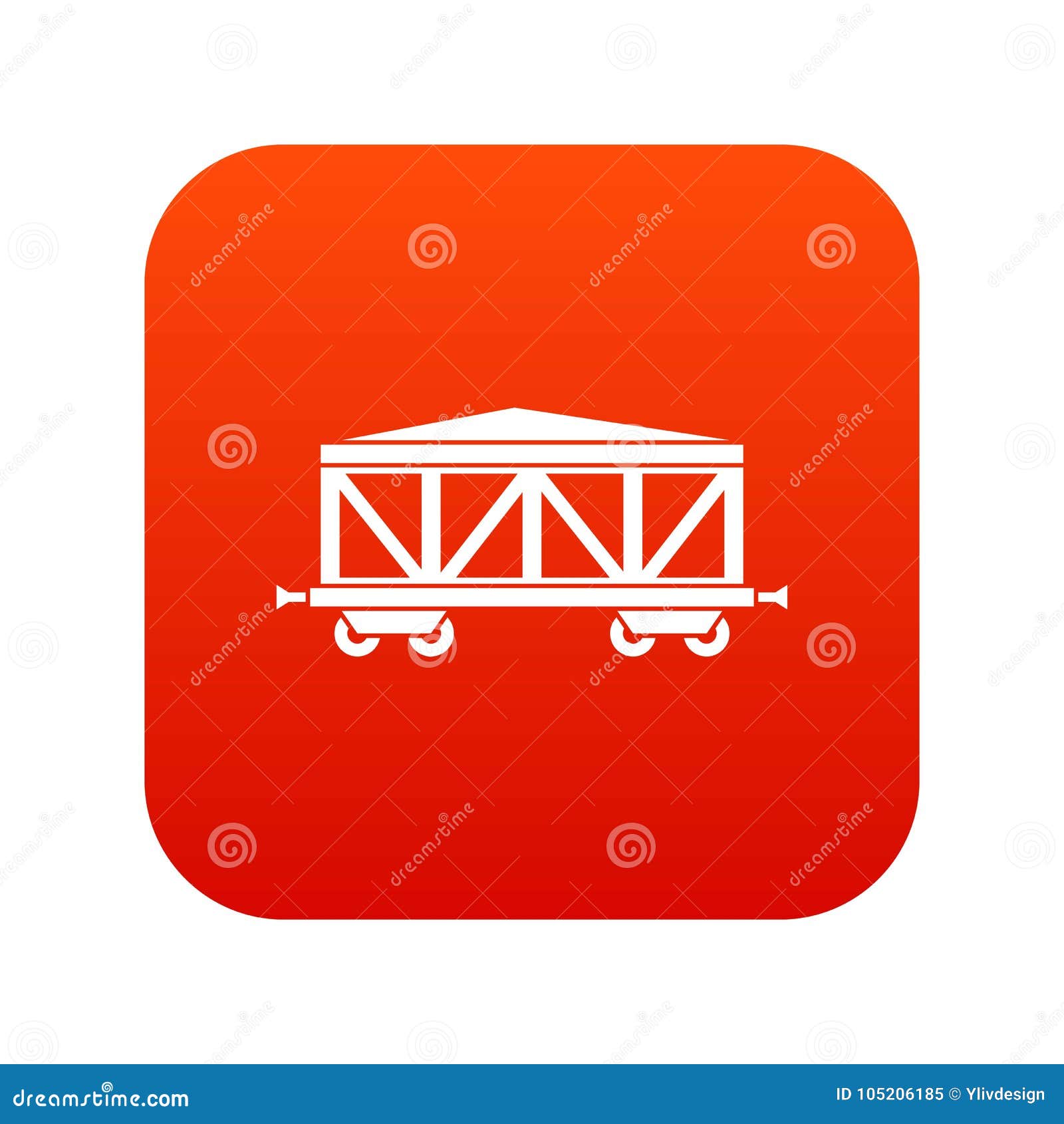 Train Cargo Wagon Icon Digital Red Stock Vector - Illustration of rail ...