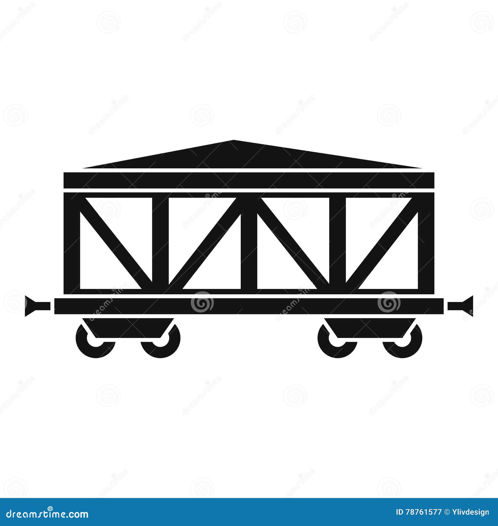 Train Cargo Wagon Icon, Simple Style Stock Vector - Illustration of ...