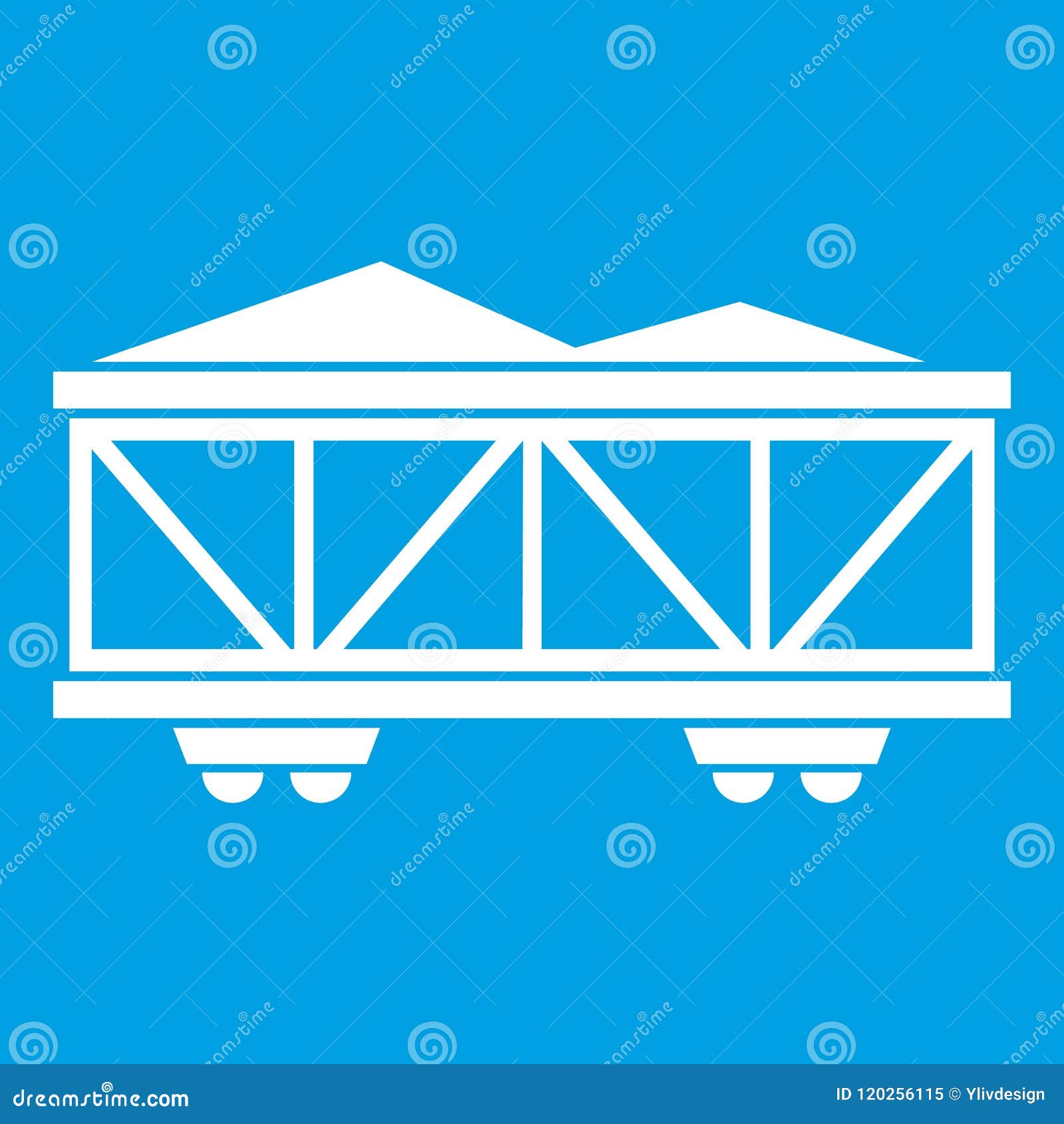 Train Cargo Wagon Icon White Stock Vector - Illustration of platform ...