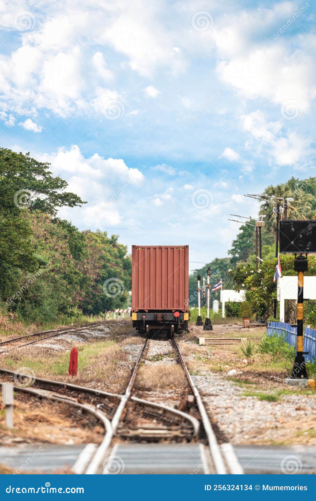 Train Carrying Cargo Container Shipping and Freight Transportation on ...