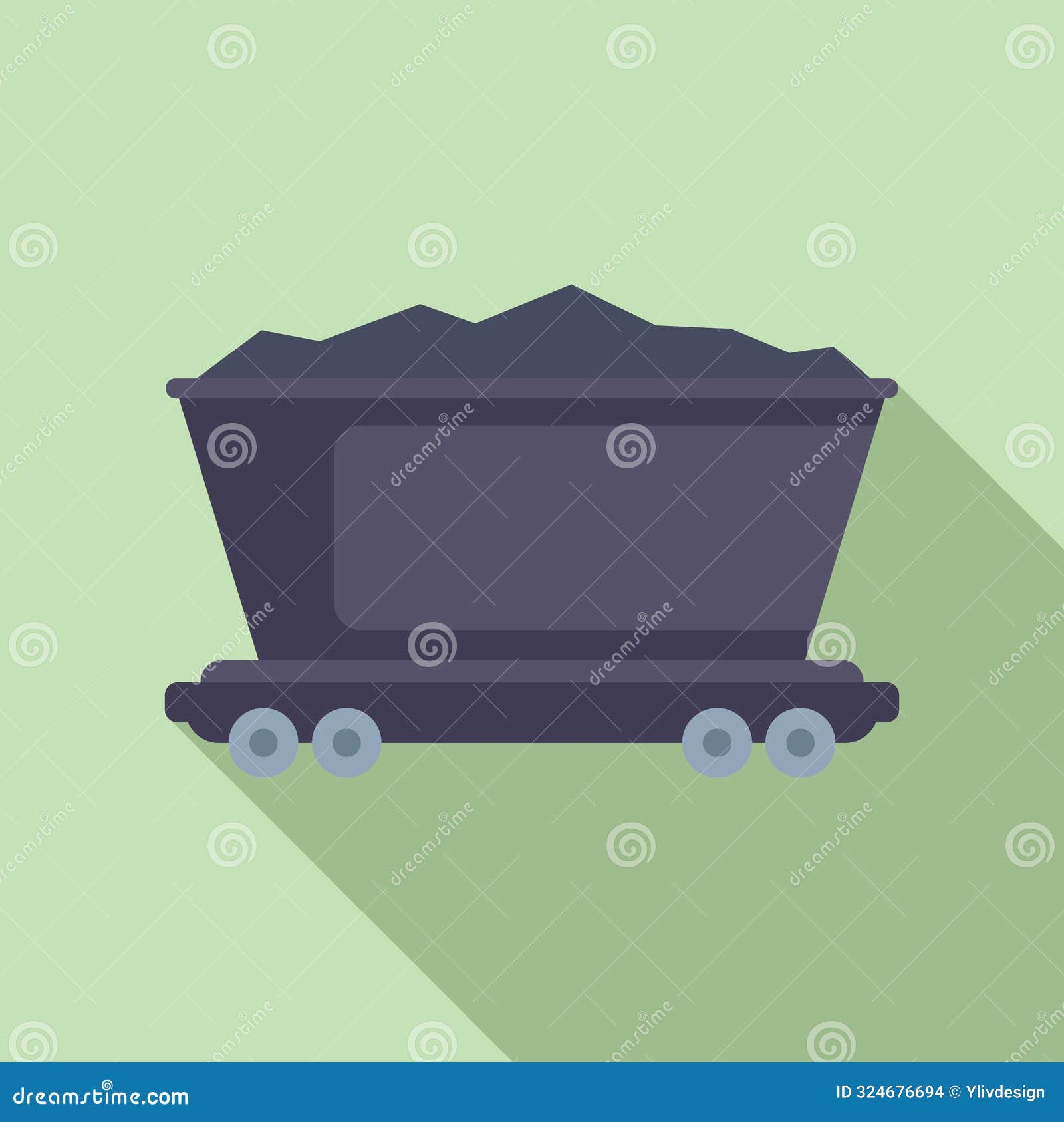 Train Carrying Coal Illustration, Mining Industry Concept Stock ...