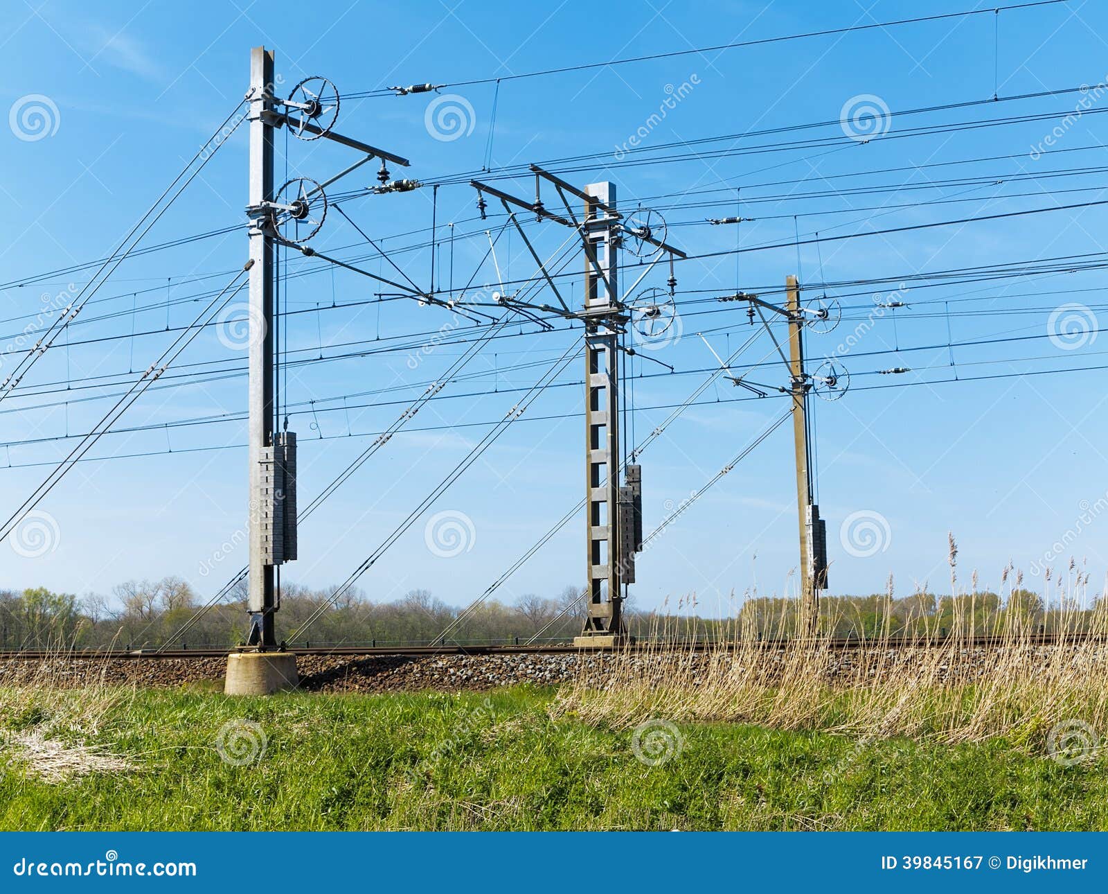 Train catenary stock image. Image of high, light, industrial - 39845167