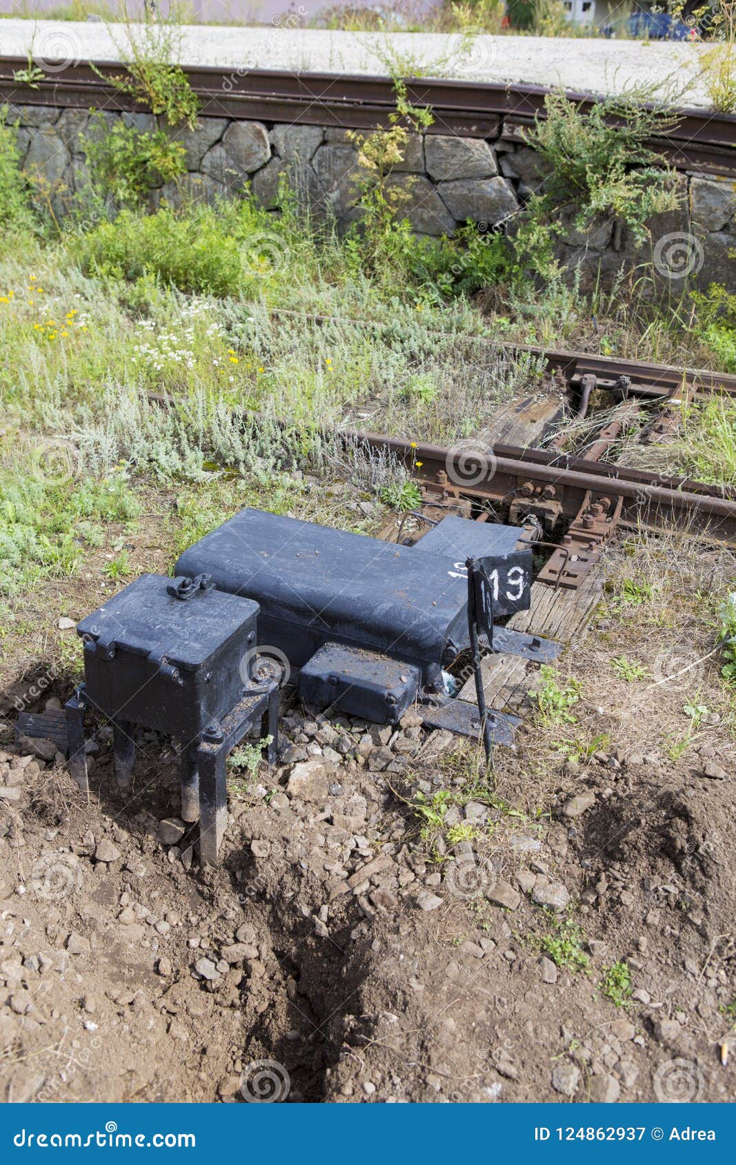 Train Changing Line System on a Railroad Stock Image - Image of ...