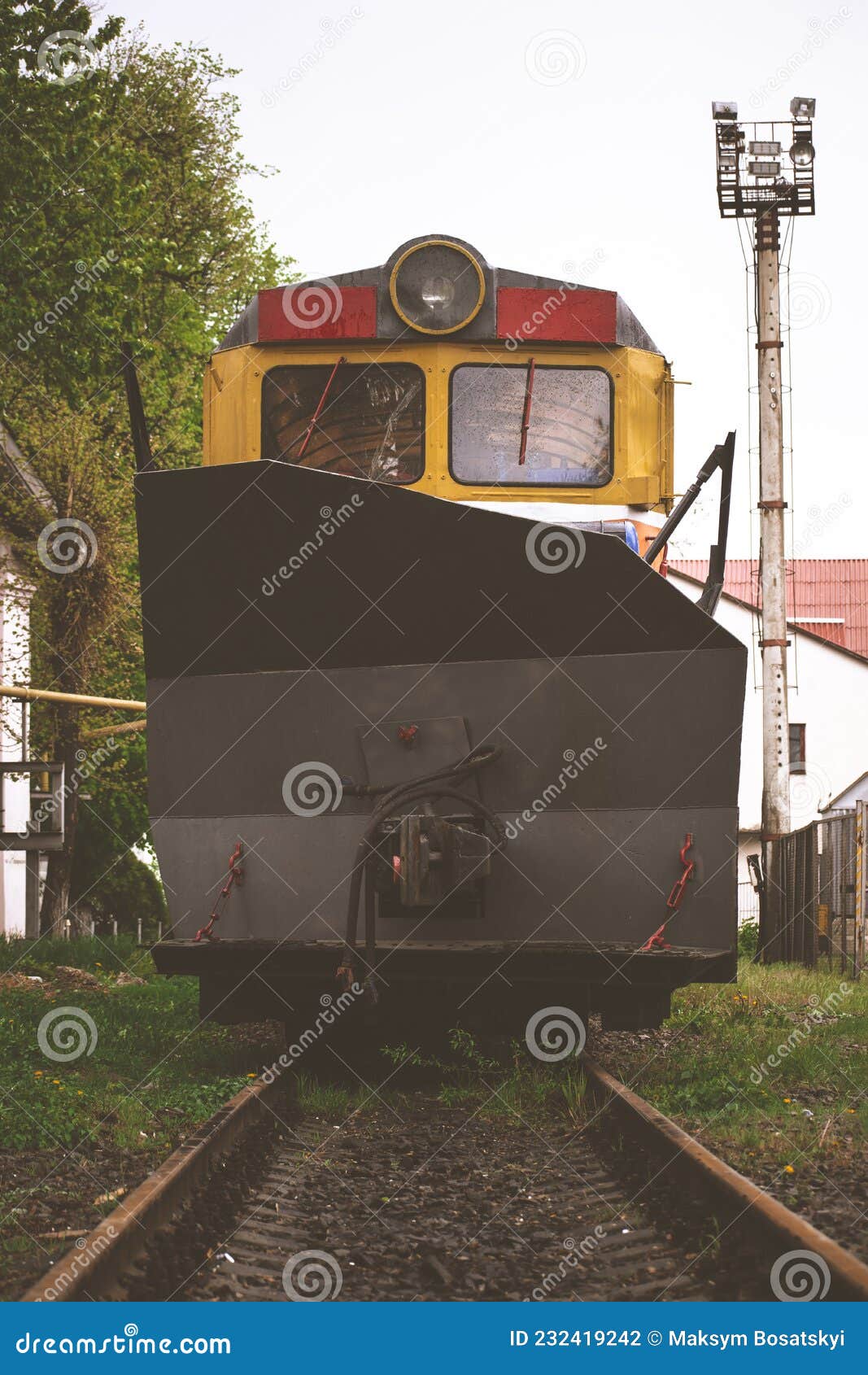 Train Clearing the Track of Snow Stock Photo - Image of track, work ...