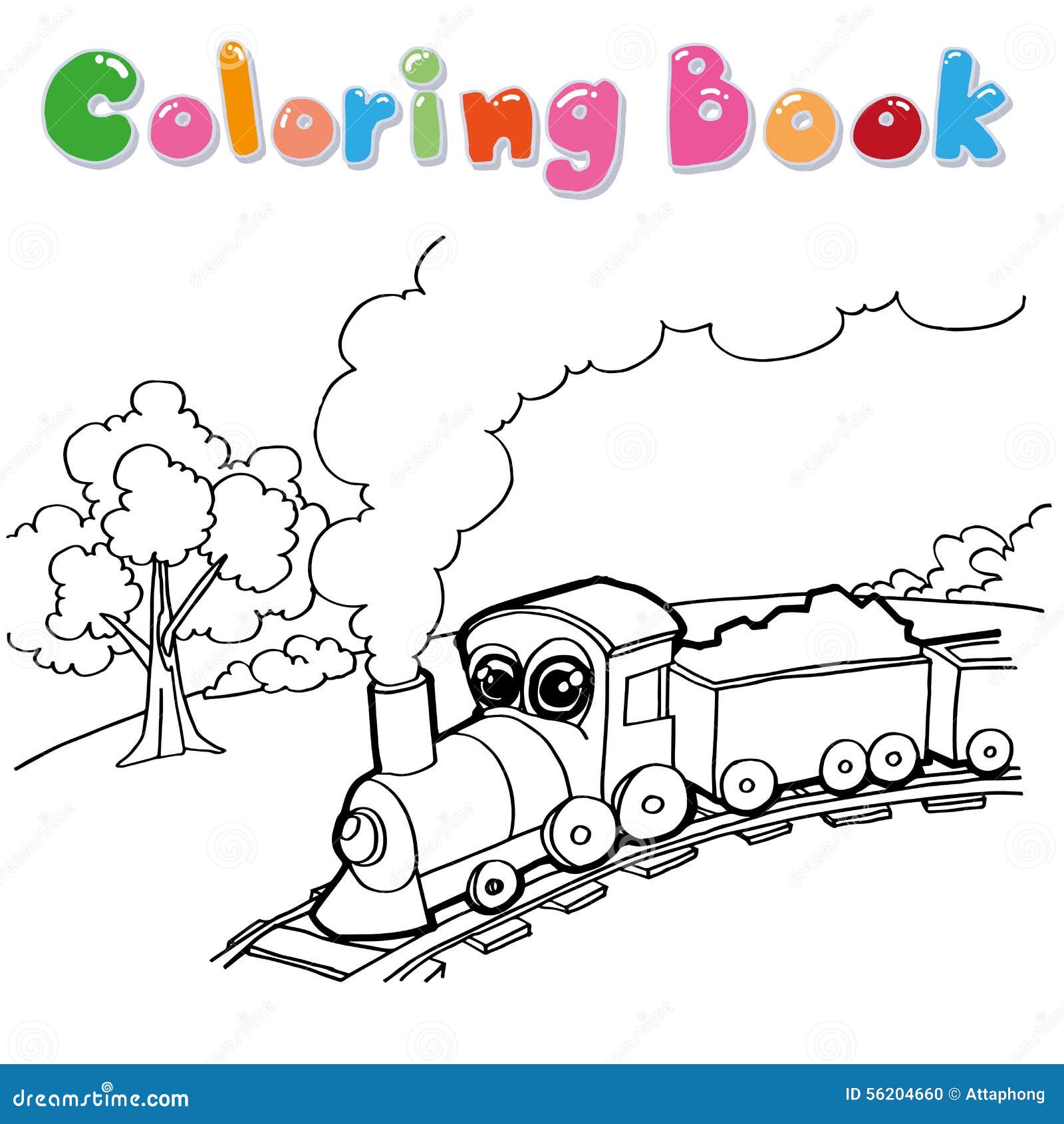 Train - Coloring Page For The Children Royalty-Free Stock Photography ...