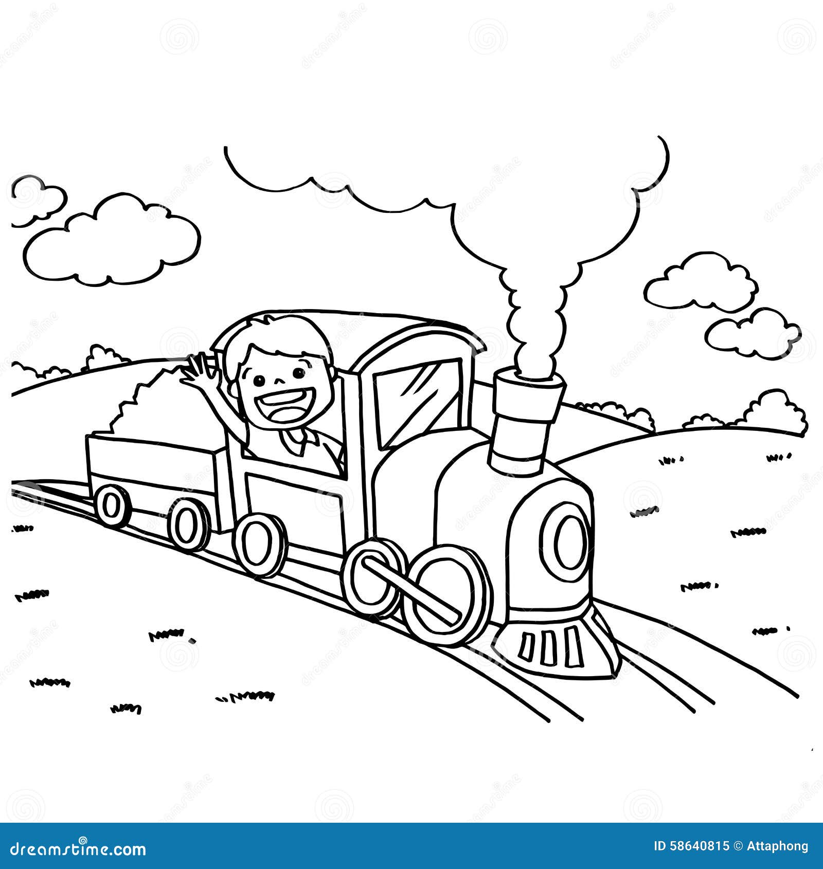 Coloring Pages Train Conductor
