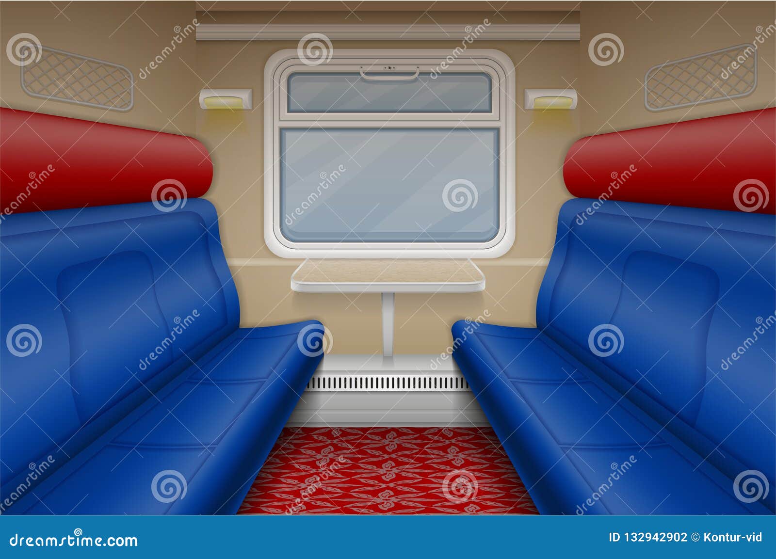 Train Compartment Inside View Vector Stock Vector - Illustration of ...