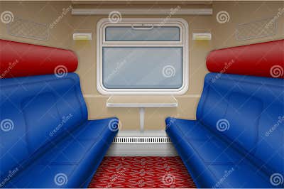 Train Compartment Inside View Vector Stock Vector - Illustration of ...