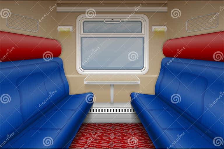 Train Compartment Inside View Vector Stock Vector - Illustration of ...