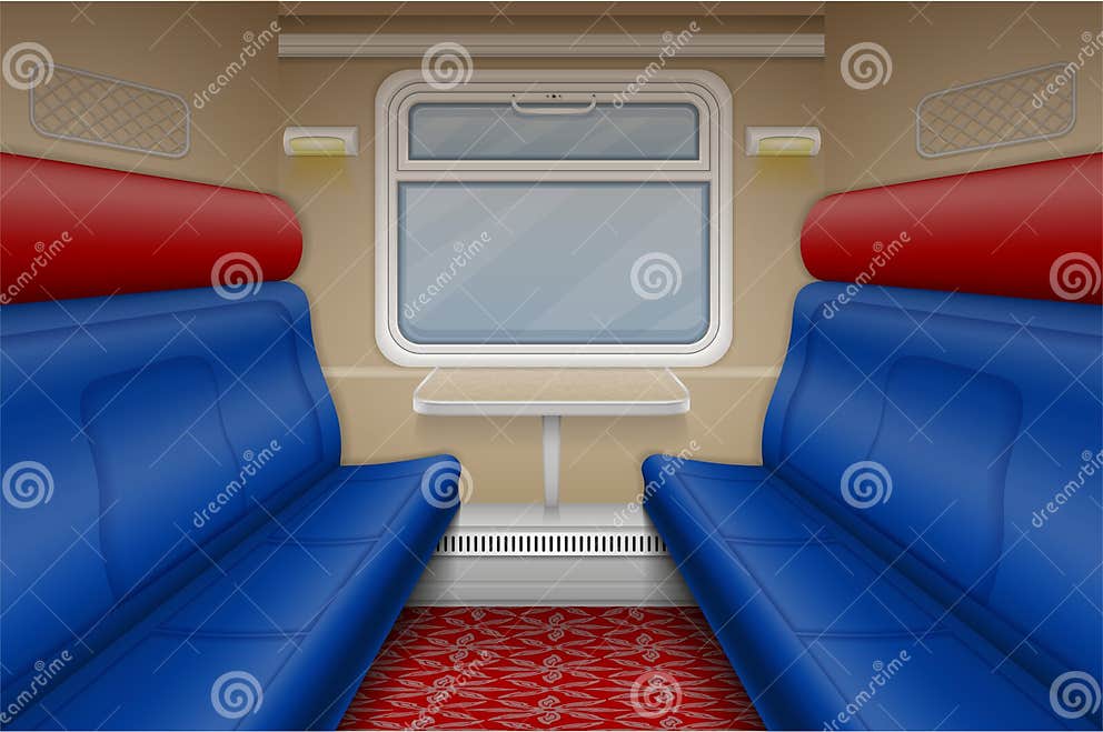 Train Compartment Inside View Vector Stock Vector - Illustration of ...