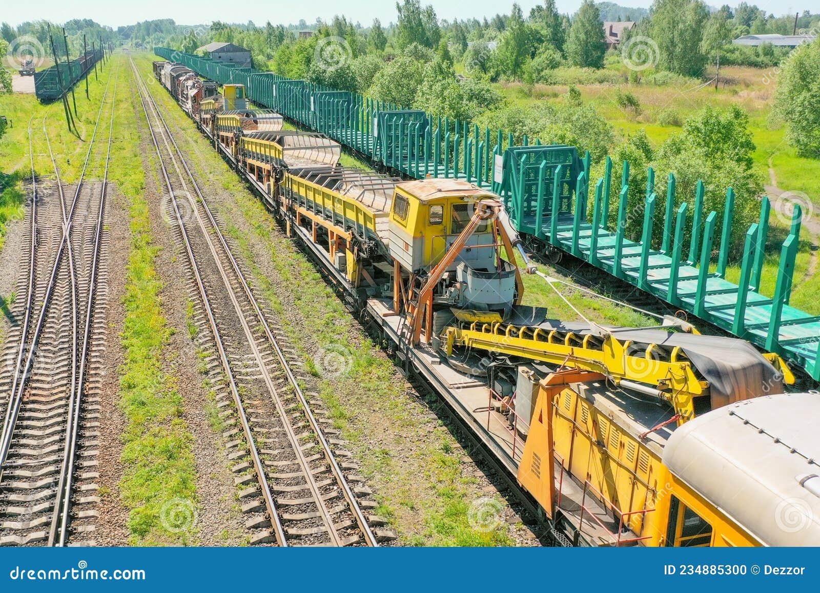 Train Composition Of Special Purpose For Laying Gravel And Rail For ...