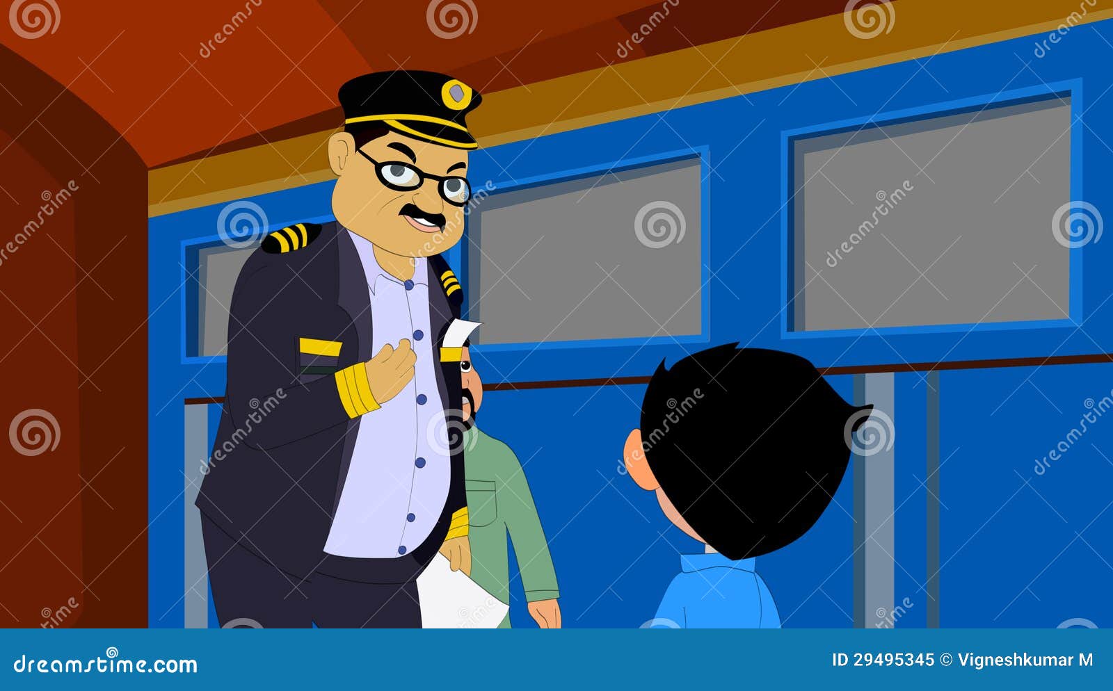 Train Conductor Typographic Header. Railway Worker In Uniform Vector ...