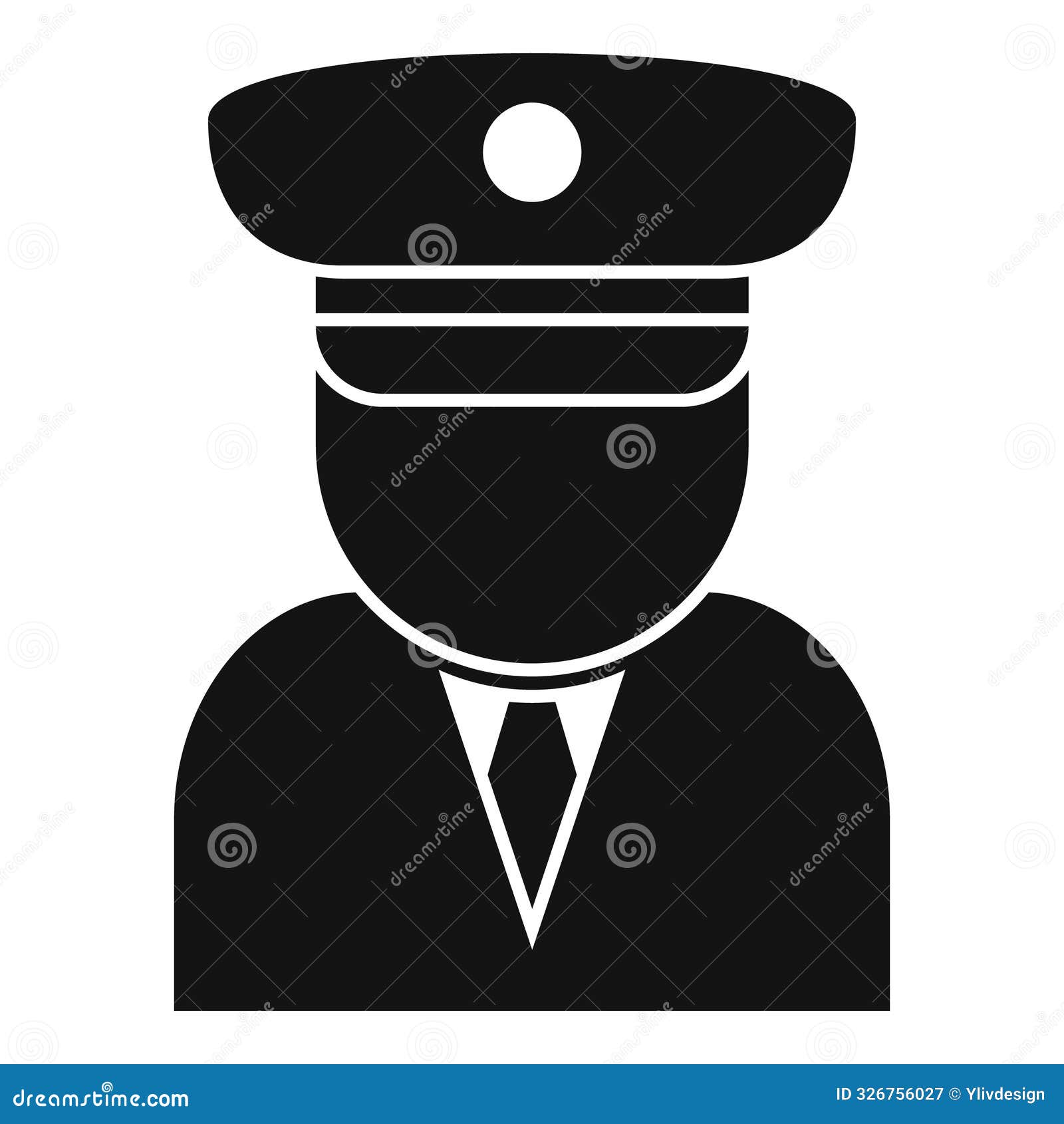 Train Conductor Wearing Uniform with Hat and Tie Icon Stock Vector ...