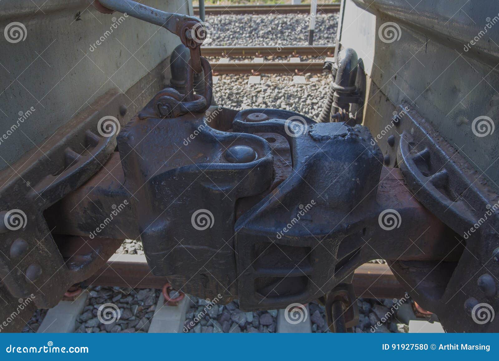 Train connection joint. stock photo. Image of knot, heavy - 91927580