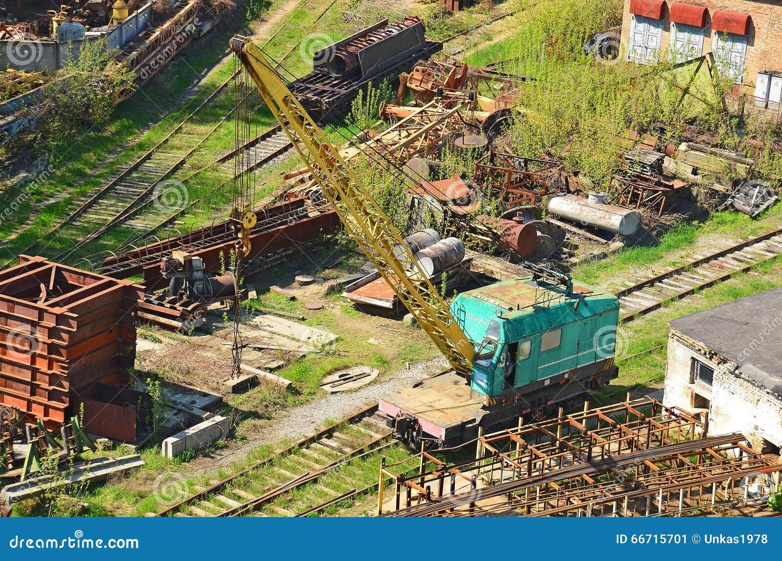 Train crane railcar stock image. Image of locomotive - 66715701