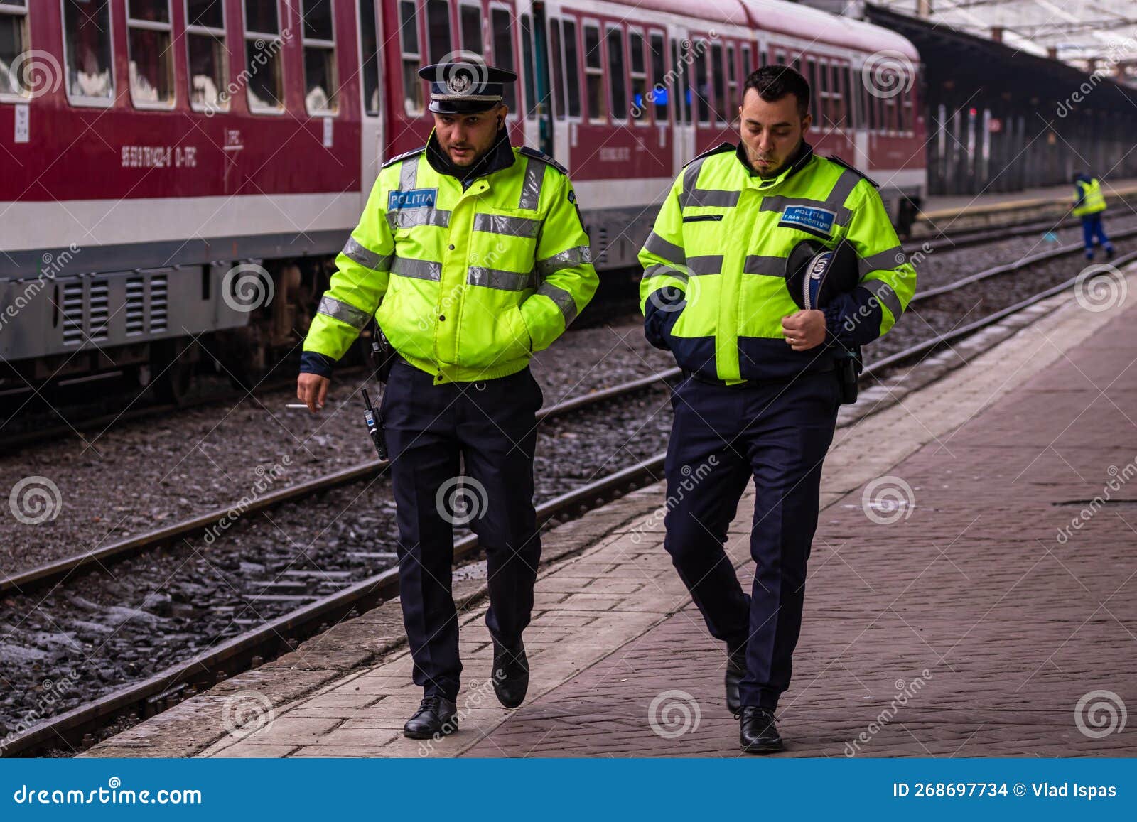 Train Crew Doing Checkings on the Platform at Bucharest North Railway ...