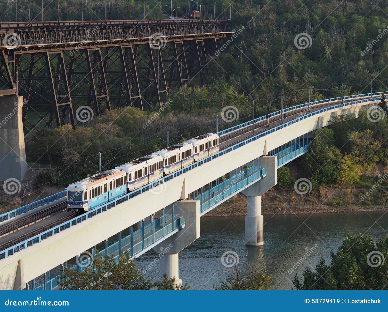 Train Crossing Bridge in Edmonton Alberta Editorial Stock Image - Image ...