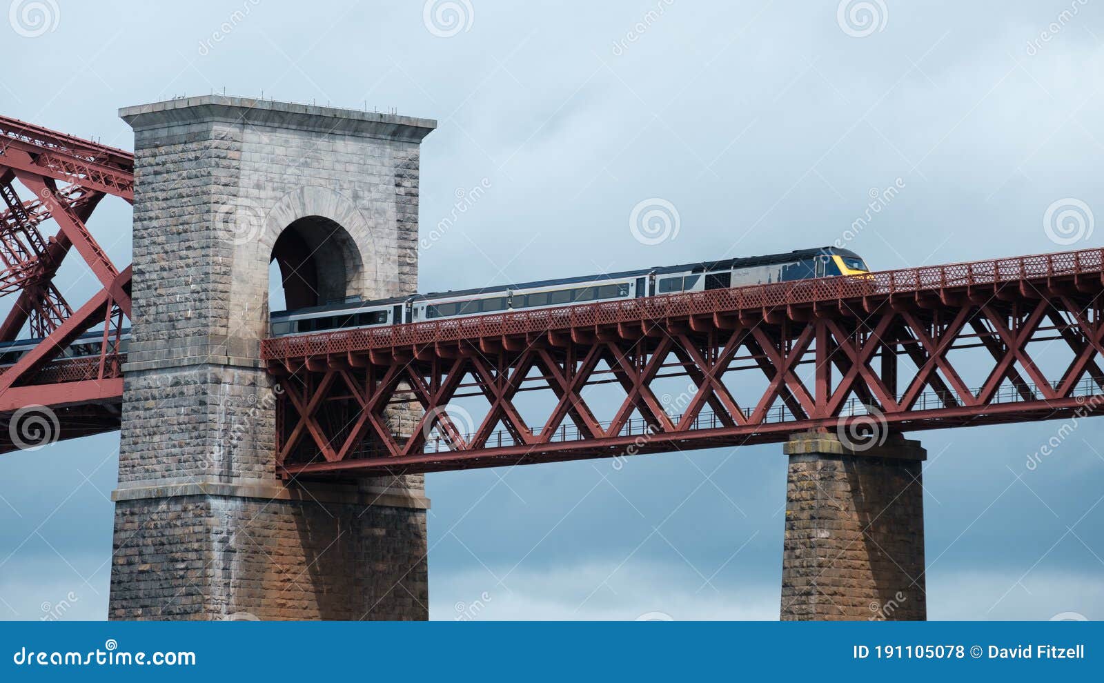 Train Crossing Forth Rail Bridge in Scotland Stock Photo - Image of ...
