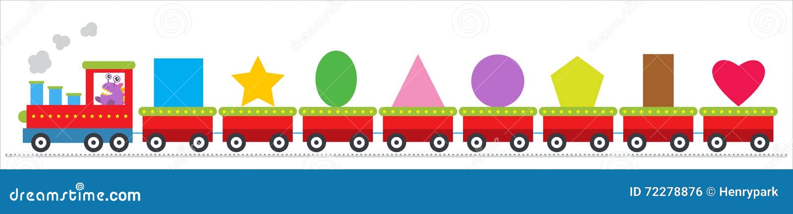 Train with cute monsters stock vector. Illustration of celebrate - 72278876
