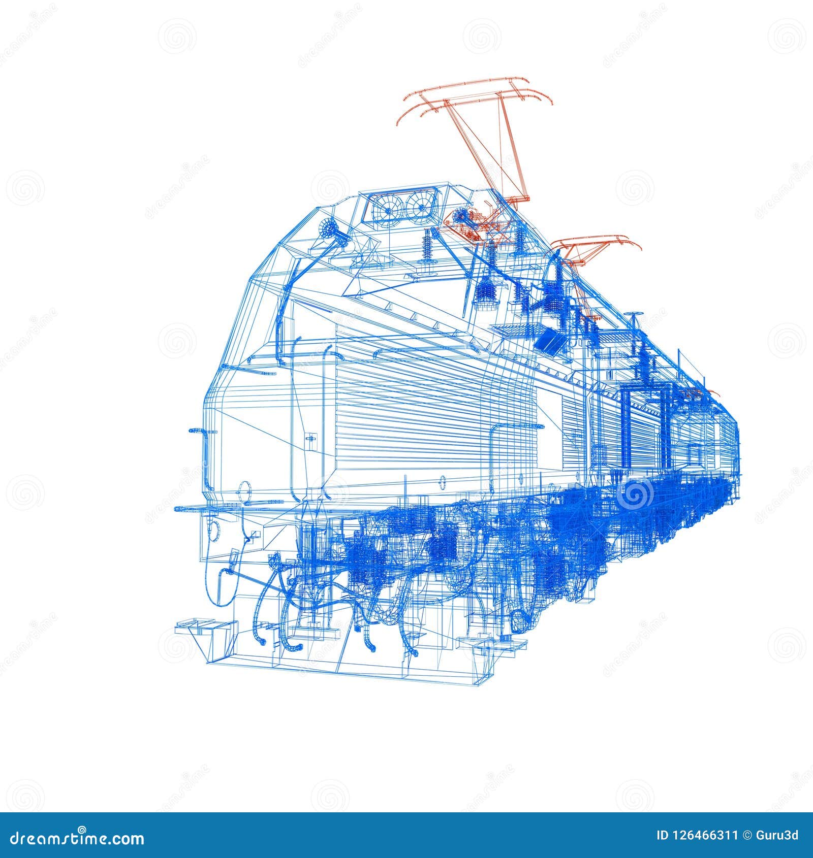 Train. 3D illustration stock illustration. Illustration of railway ...