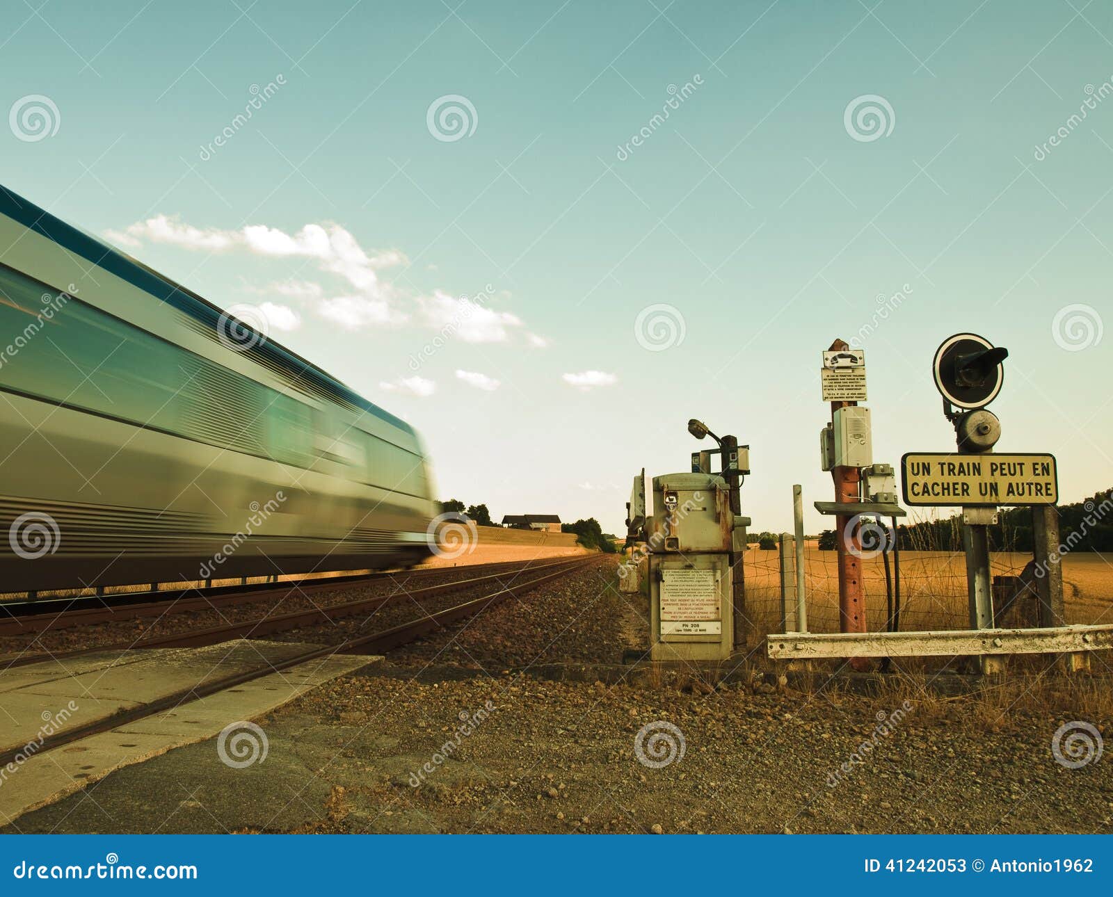 Train Danger Warning on Countryside Stock Image - Image of commerce ...