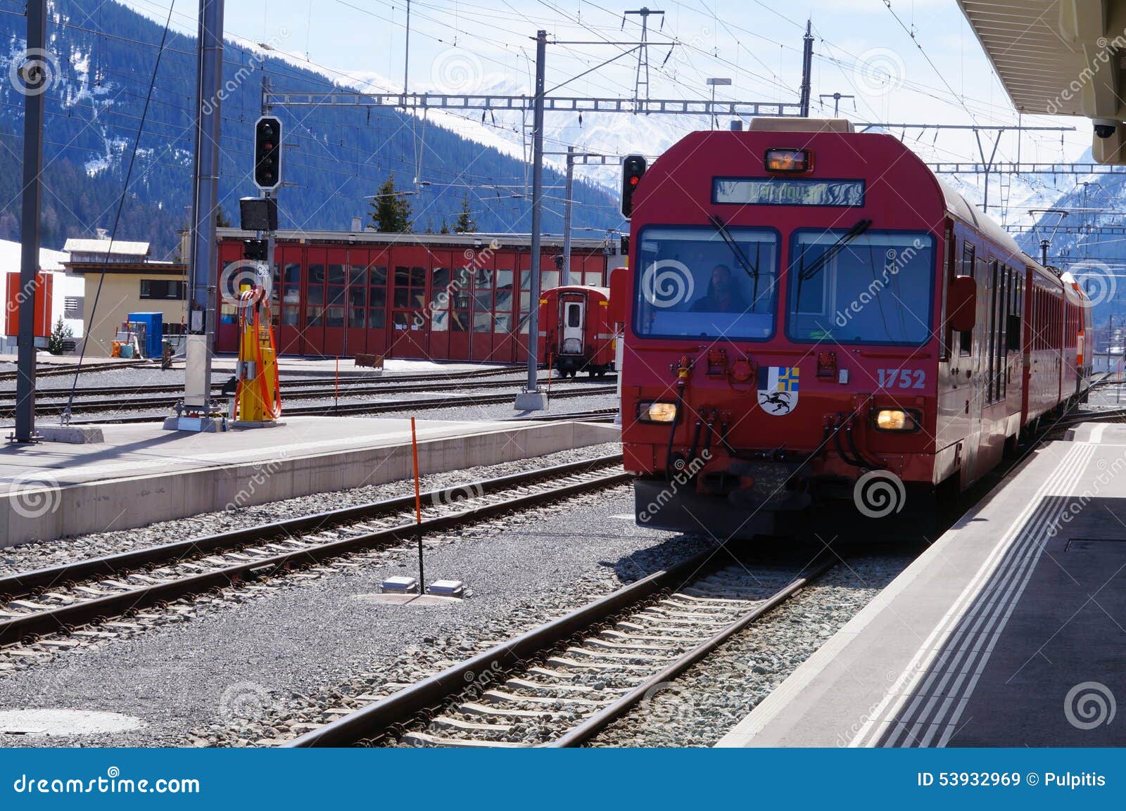 The Train at Davos Station , Switzerland Editorial Stock Image - Image ...