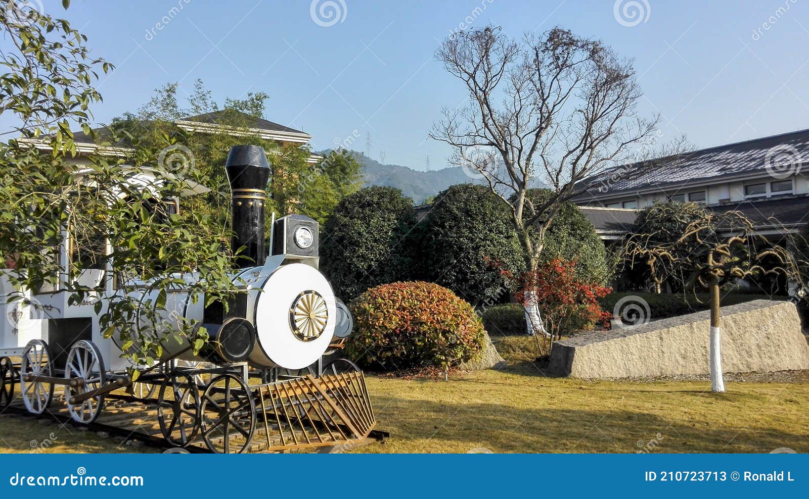 A Train Decoration in an Apartment Complex in China Stock Image - Image ...