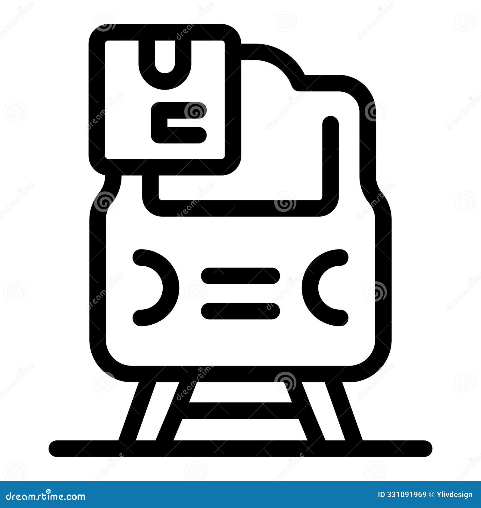 Train Delivering Parcel Express Transportation Icon Stock Illustration ...