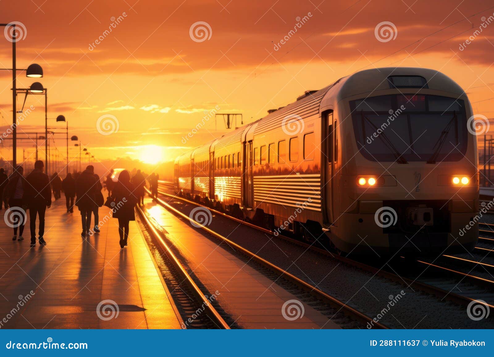 Train Depart Station. Generate Ai Stock Illustration - Illustration of ...