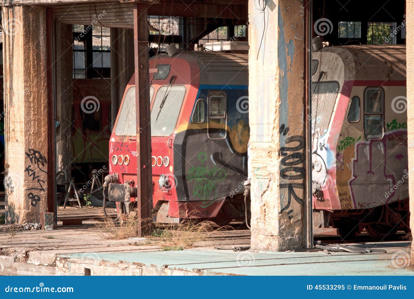 Abandoned Train Depot, Athens - Greece. Stock Image - Image of depot ...