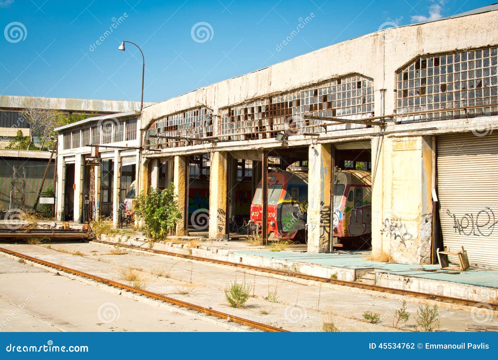 Abandoned Train Depot, Athens - Greece. Stock Photo - Image of ...