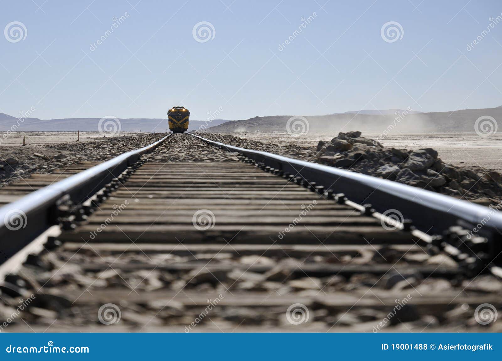 Train at desert stock photo. Image of rail, blue, destination - 19001488