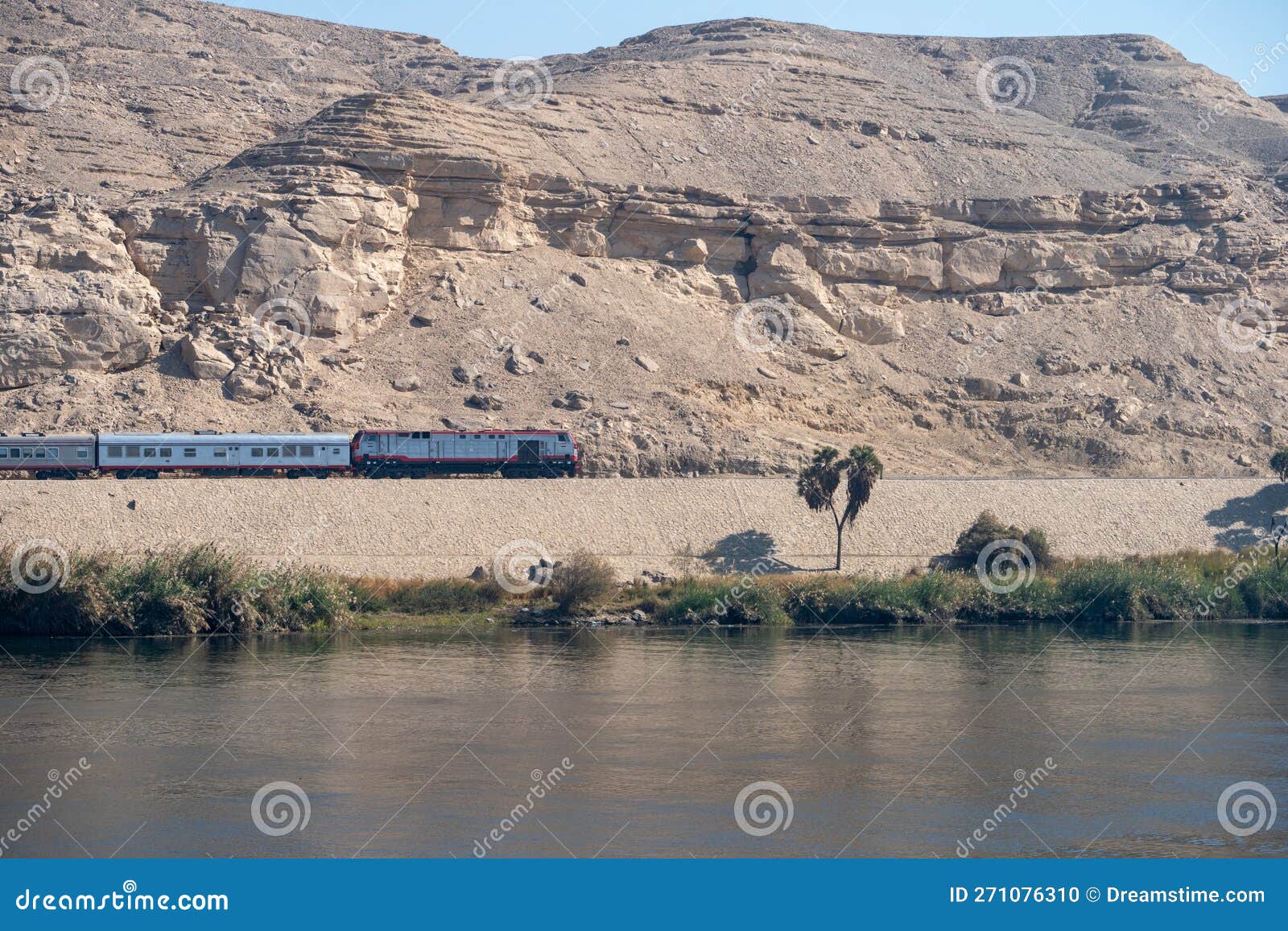 Train in the Desert by the Nile Stock Photo - Image of mountain ...