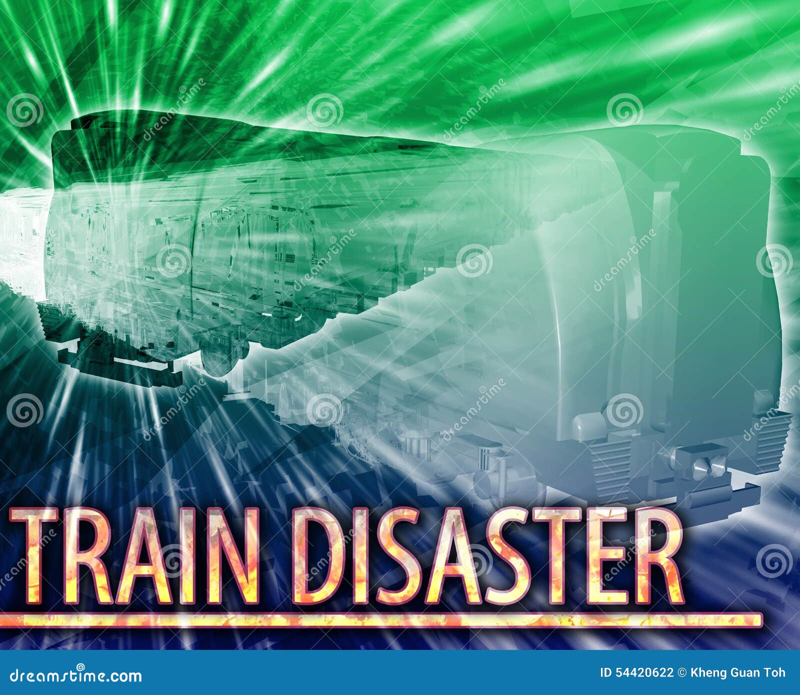 Train Disaster Abstract Concept Digital Illustration Stock Illustration ...