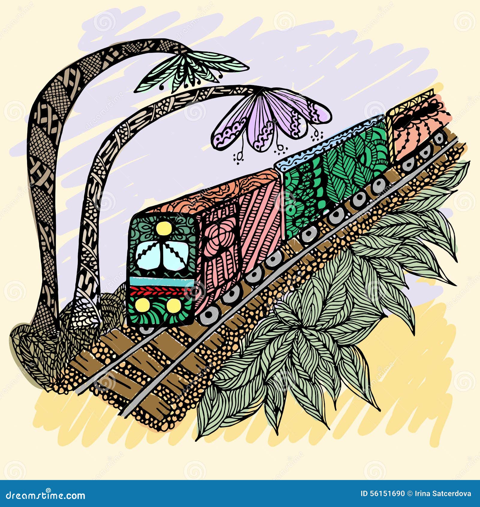 Train Doodle stock vector. Illustration of design, black - 56151690