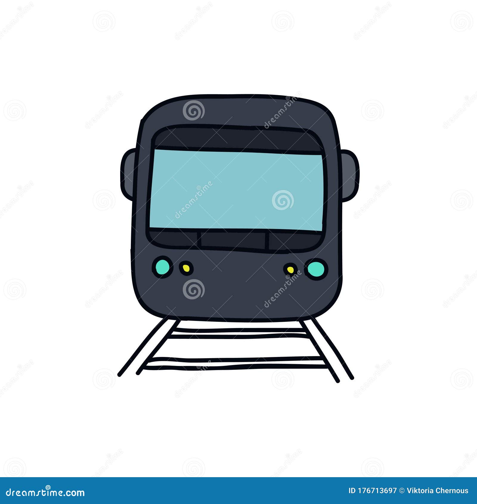 Train Doodle Art Sticker Vector Illustration Isolated Background ...