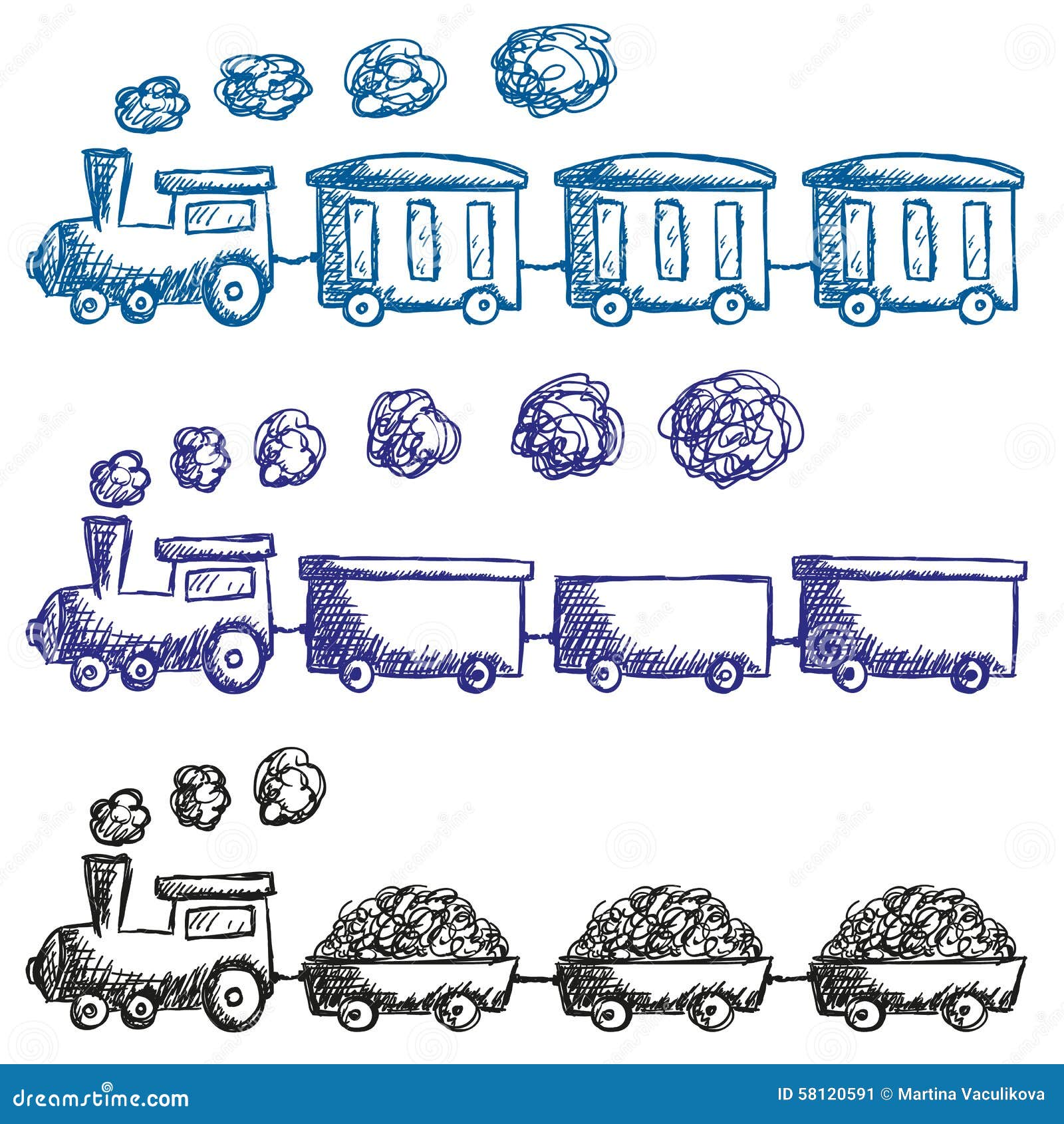 Train doodle stock vector. Illustration of hand, design - 58120591