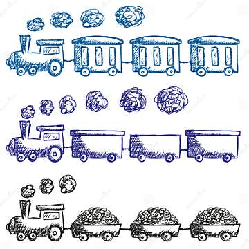 Train doodle stock vector. Illustration of hand, design - 58120591