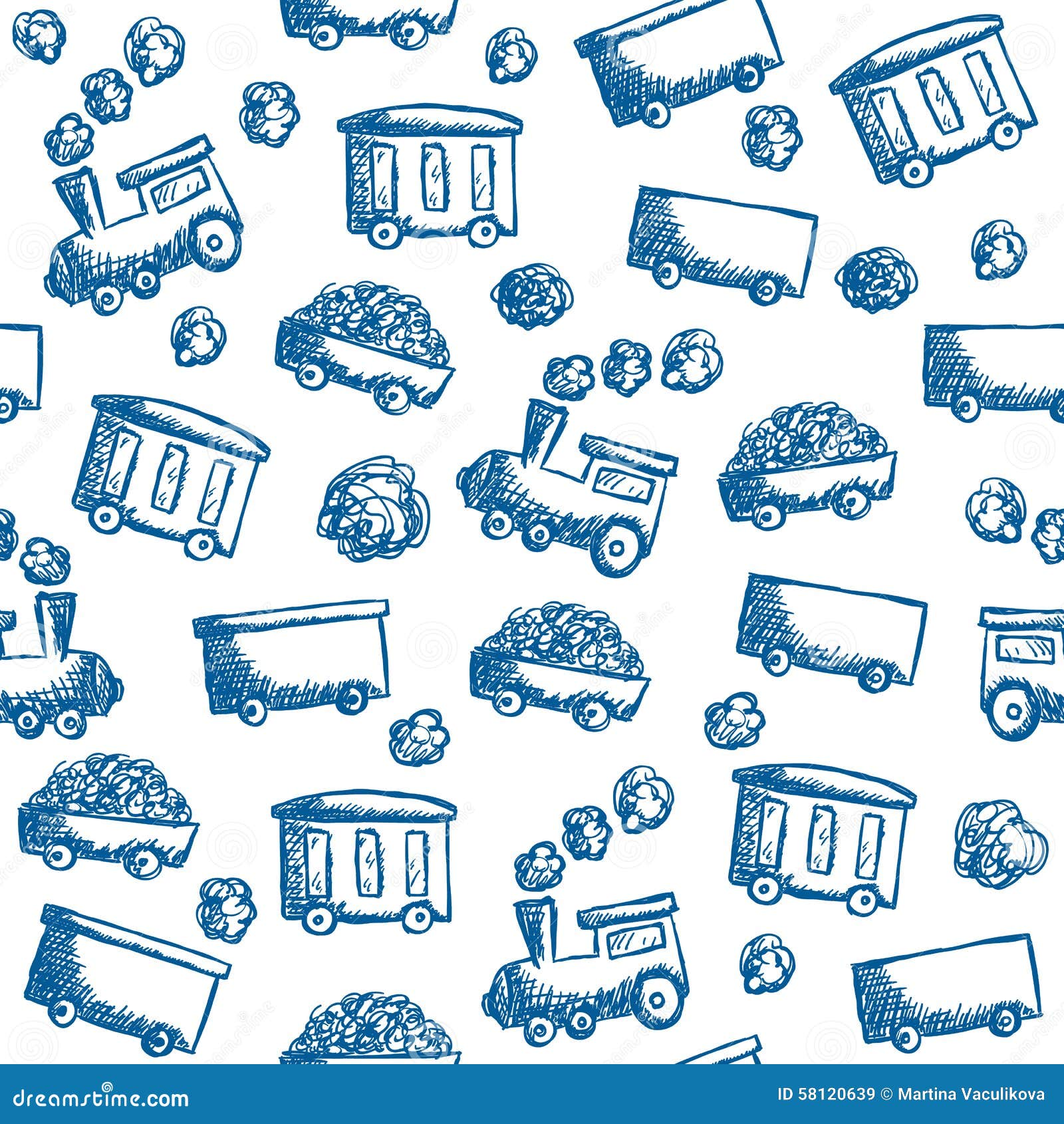 Train Doodle Stickers Cartoon Vector | CartoonDealer.com #58120715